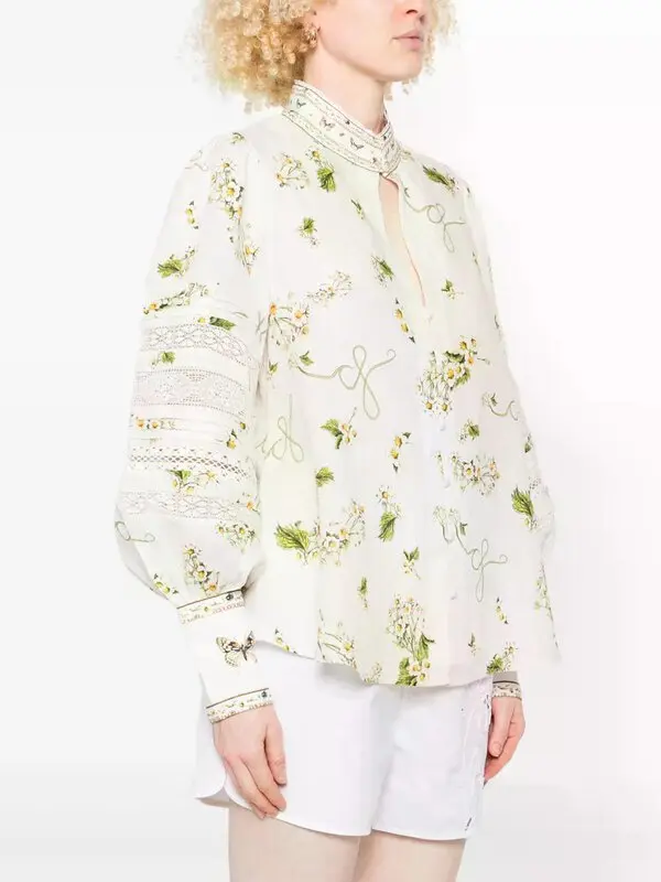 Camilla Floral-print Linen Shirt