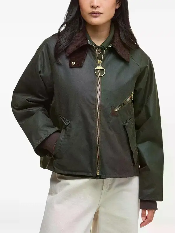 Barbour Zip-front Jacket With Corduroy Collar