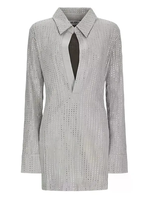 Attico Crystal-embellished Mini Dress - Grey