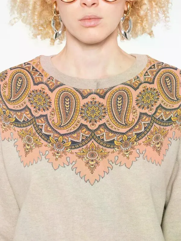 Etro Crew-neck Sweatshirt With Paisley Details