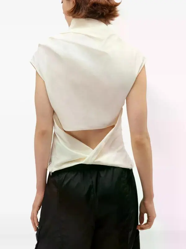 GANNI Draped Cowl-neck Top