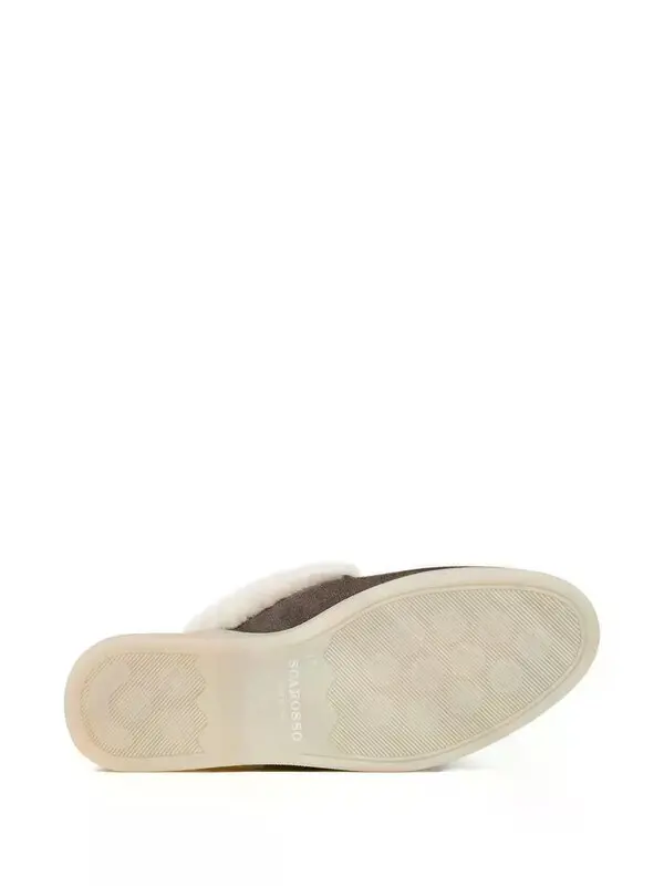 SCAROSSO Tassel-embellished Suede Mules