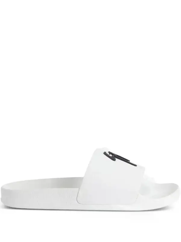 GIUSEPPE ZANOTTI Brett Logo-embellished Slides - White
