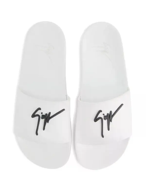 GIUSEPPE ZANOTTI Brett Logo-embellished Slides - White