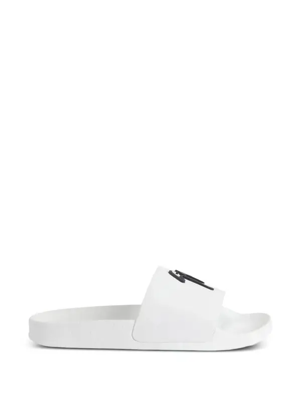GIUSEPPE ZANOTTI Brett Logo-embellished Slides - White