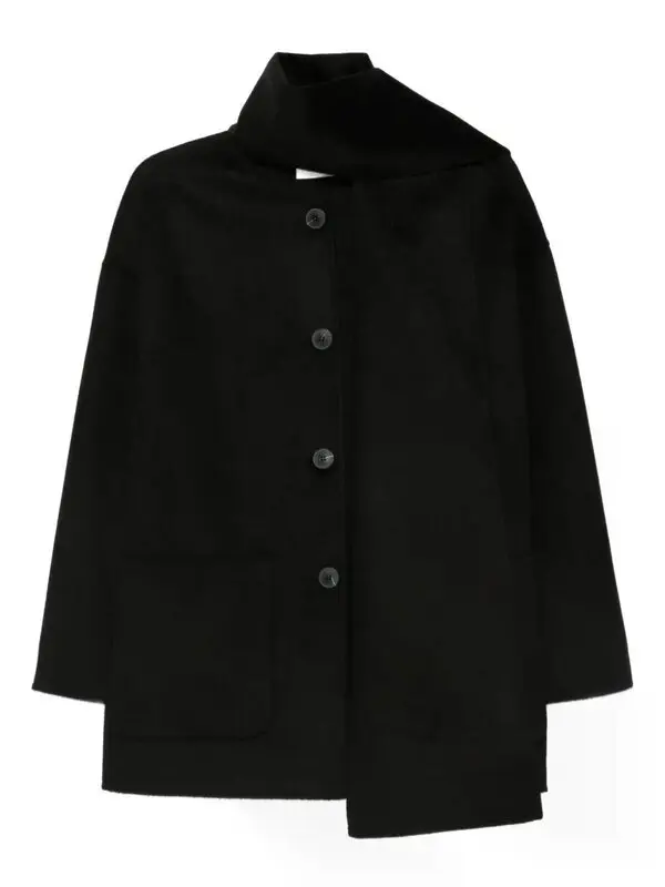 THE DYNAMIS STUDIO Patch-pockets Single-breasted Wool Coat - Black