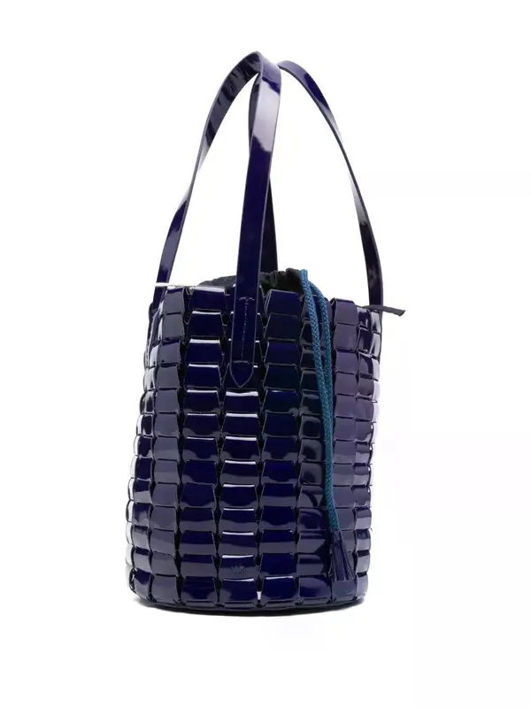 Dragon Diffusion Patent Leather Woven Bucket Bag