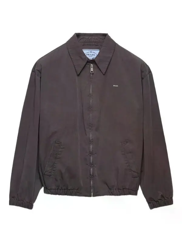 Prada Shirt-collar Welt-pocket Jacket - Grey