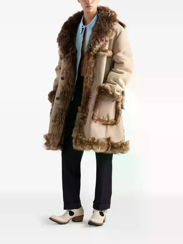 Prada Fur-trimmed Patch-pocket Coat