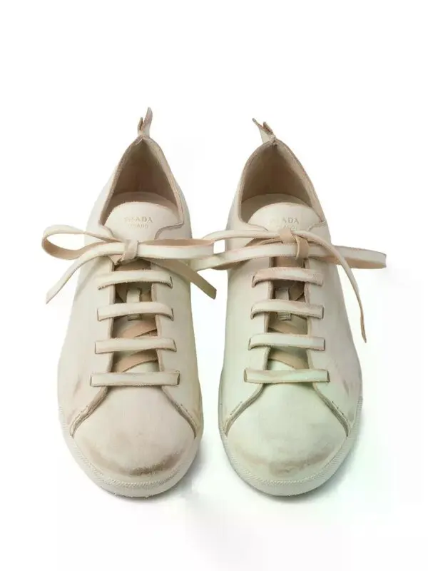 Prada Lace-up Leather Sneakers