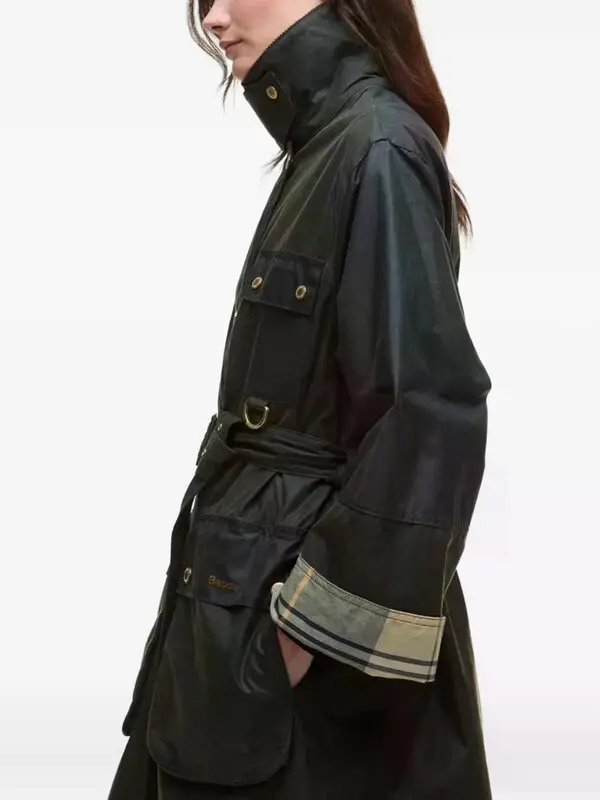 Barbour Belted Tartan-cuff Coat - Black