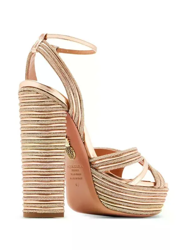 AQUAZZURA 140mm Sundance Embellished Platform Sandals