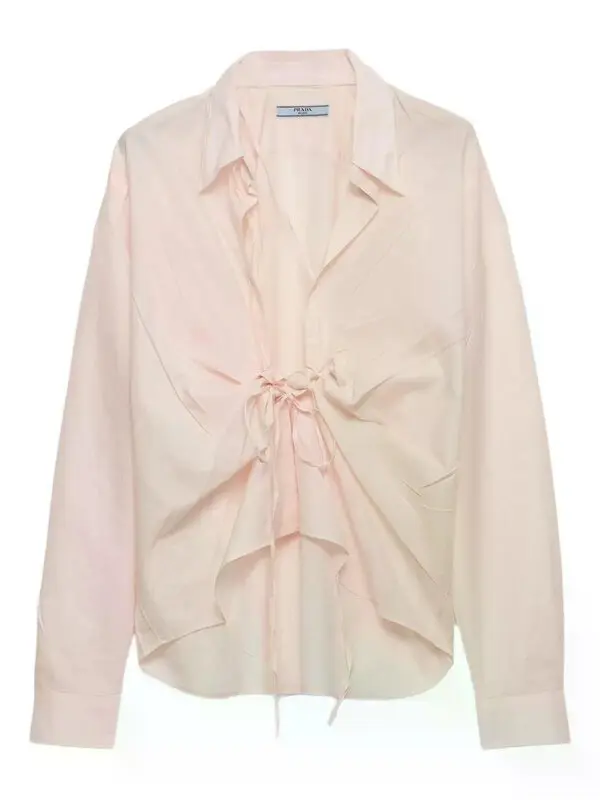 Prada Lace-up Cotton Shirt - Pink