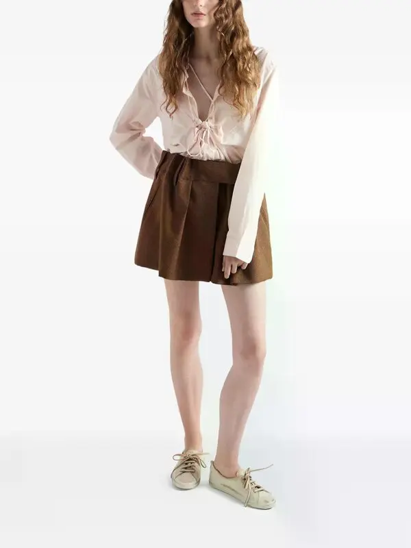 Prada Lace-up Cotton Shirt - Pink