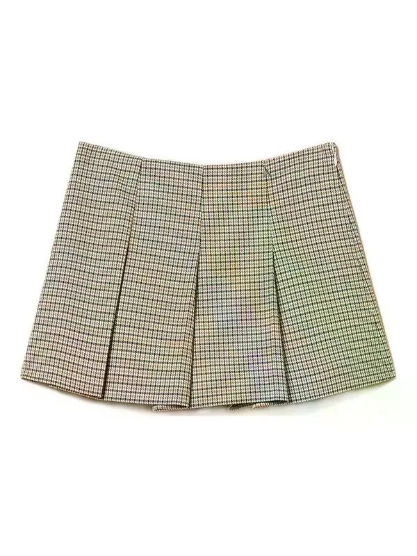 TWINSET Houndstooth Pleated Mini Skirt