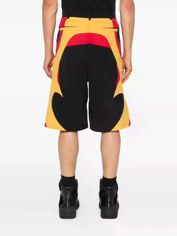 KUSIKOHC Flame-print Rider Shorts - Black
