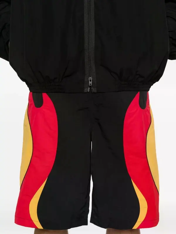 KUSIKOHC Flame-print Rider Shorts - Black