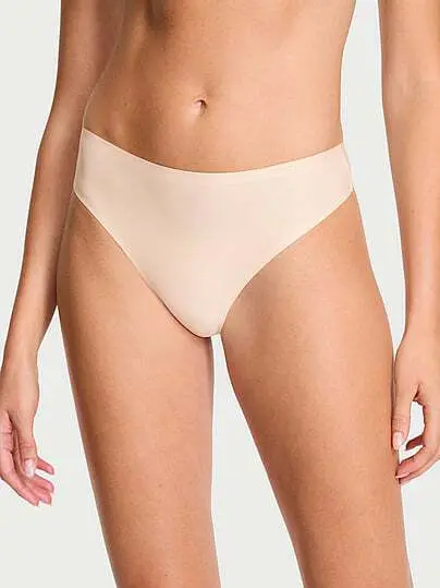 Victoria's Secret Body Victoria Flex Mid-rise Thong Panty - Beige