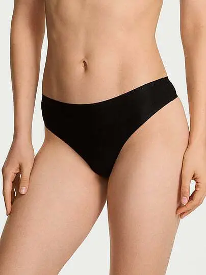 Victoria's Secret Body Victoria Flex Mid-rise Thong Panty - Black