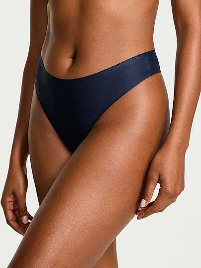 Victoria's Secret Body Victoria Flex Mid-rise Thong Panty - Blue