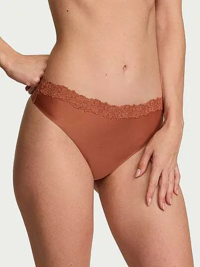 Victoria's Secret Body Victoria Flex Shadow Stripe Mid-rise Thong Panty - Brown