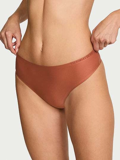 Victoria's Secret Body Victoria Flex Mid-rise Thong Panty - Brown