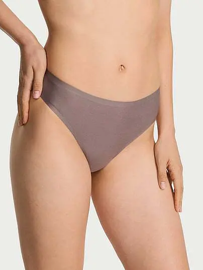 Victoria's Secret Body Victoria Flex Mid-rise Thong Panty - Grey