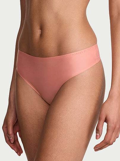 Victoria's Secret Body Victoria Flex Mid-rise Thong Panty - Pink