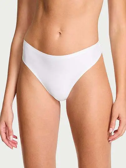 Victoria's Secret Body Victoria Flex Mid-rise Thong Panty - White,ivory