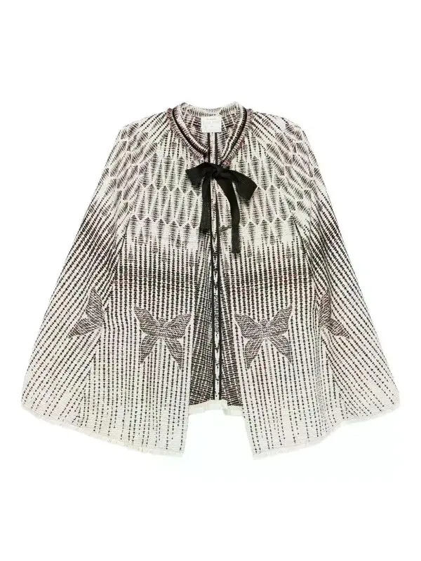 FORTE_FORTE Geometric-pattern Jacket With Bow Detail