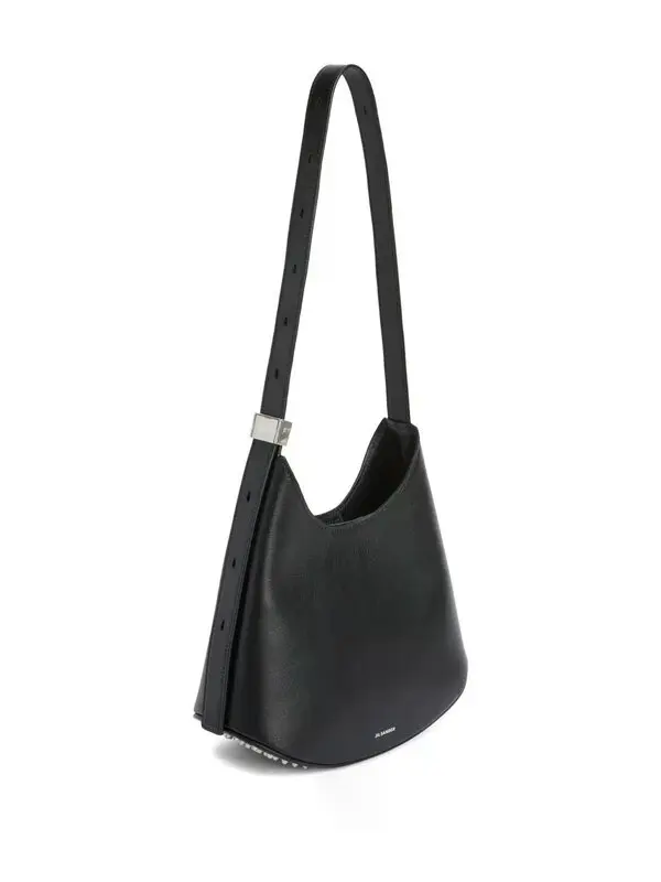 JIL SANDER Eldorado Studded Shoulder Bag - Black