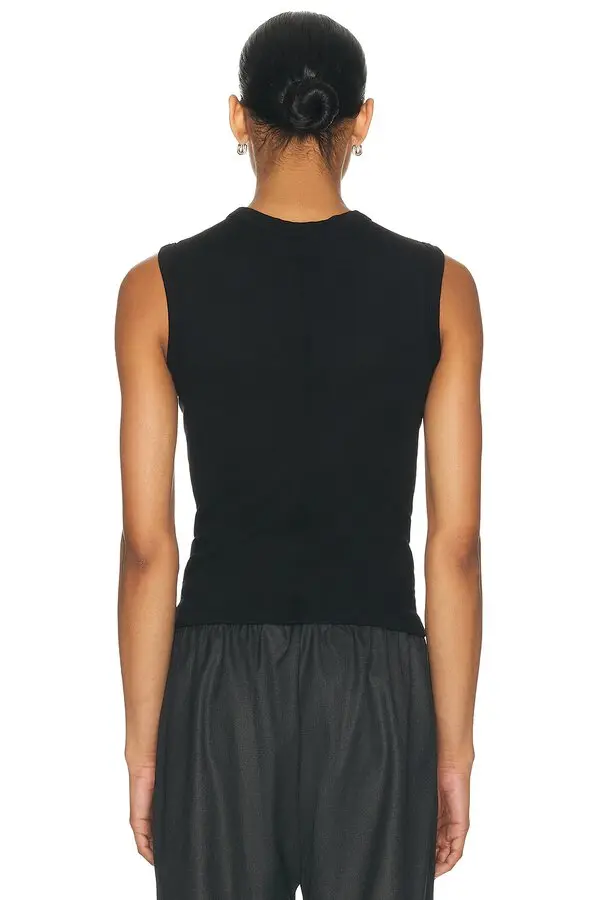 Enza Costa Supima Cotton Sleeveless Top - Black