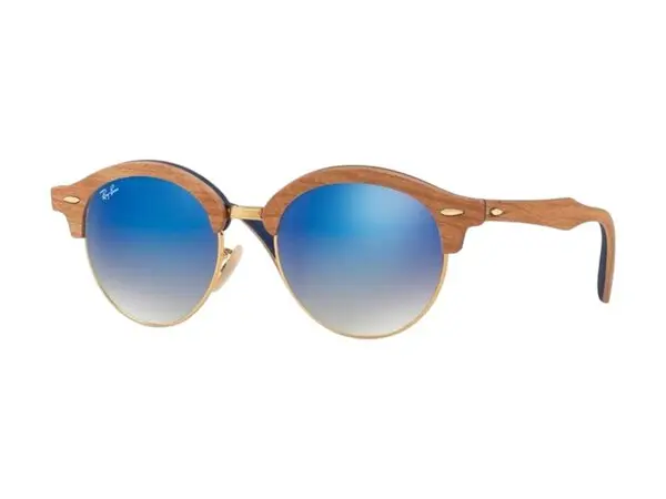 Ray-ban Round Iridium Sunglasses - Wood (rb4246m/11807q/51)