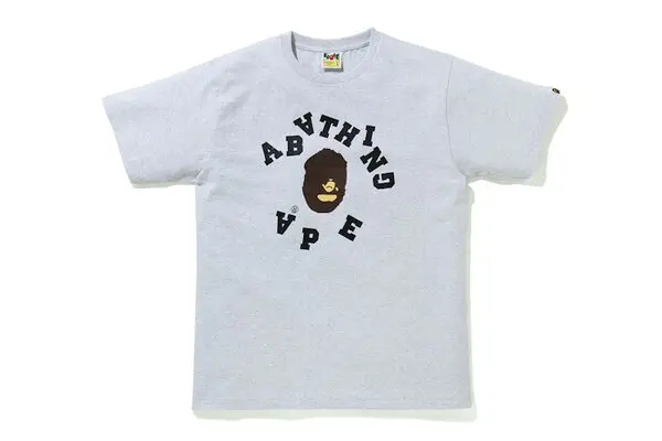 A BATHING APE Broken College Tee Shirt - Gray