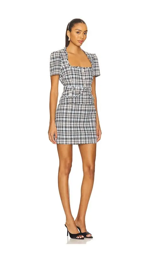 Likely Cecelia Tweed Mini Dress - Black & Blue Multi