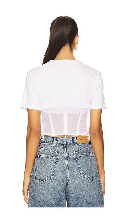FLEUR DU MAL Sabrina Corset T-shirt - Ivory