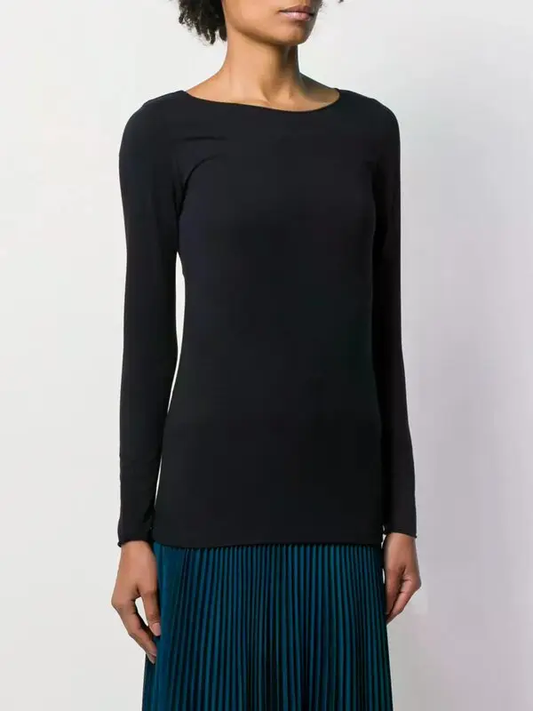 Majestic Filatures Boat Neck Fitted Top - Black
