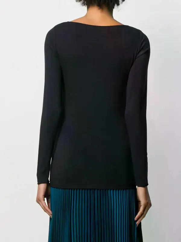 Majestic Filatures Boat Neck Fitted Top - Black