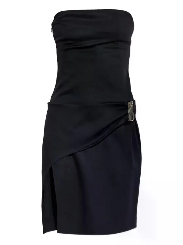 Attico Strapless Side-slit Mini Dress