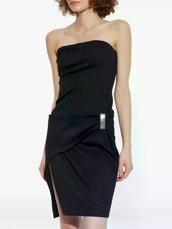 Attico Strapless Side-slit Mini Dress