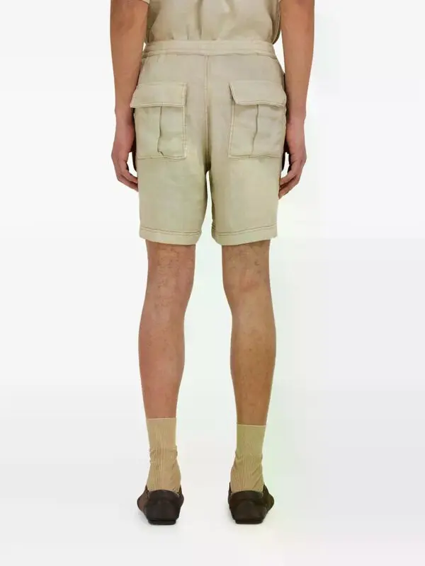 FERRAGAMO Elasticated Waistband Linen Blend Shorts With Flap Pockets