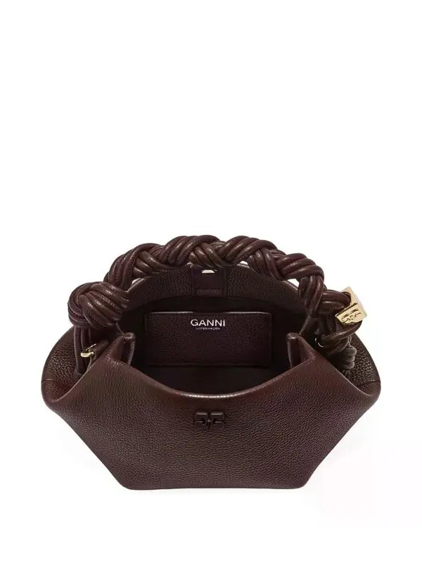 GANNI Mini Bou Bag With Braided Handle - Brown