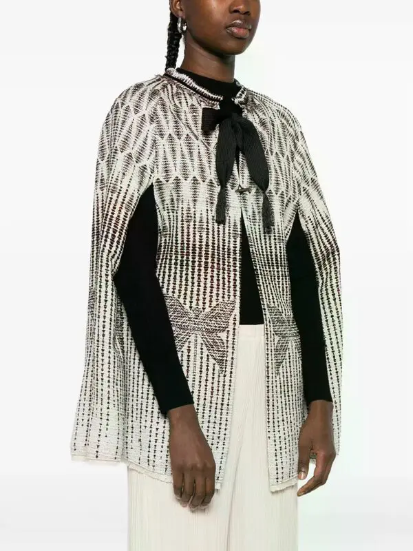FORTE_FORTE Geometric-pattern Bow Jacket