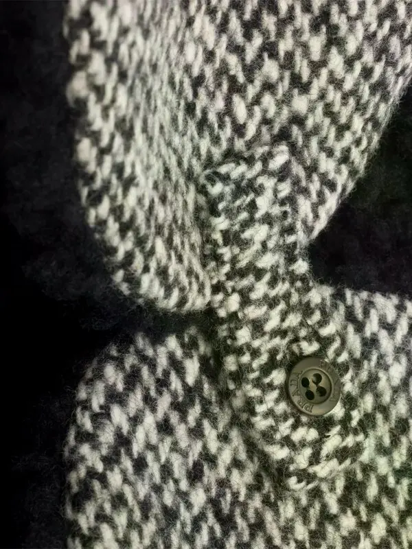 Prada Houndstooth Fleece Trapper Hat