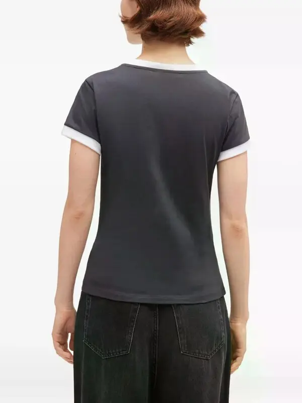 GANNI Teddy-print Ringer T-shirt