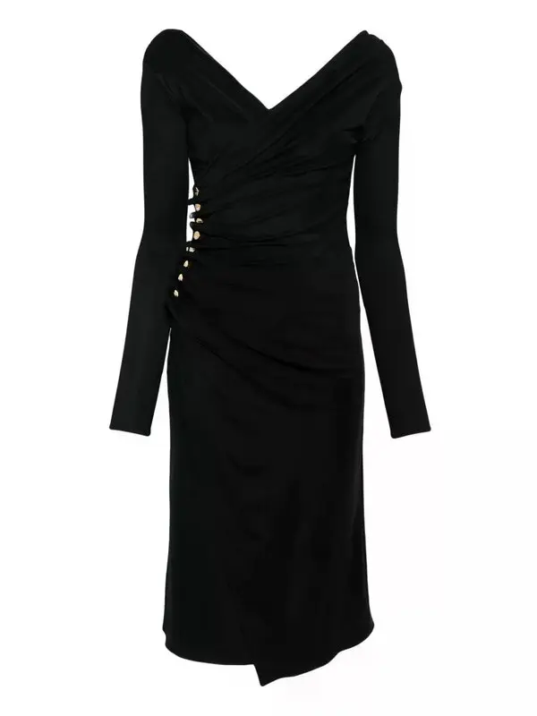 Elisabetta Franchi Side-button Draped Dress