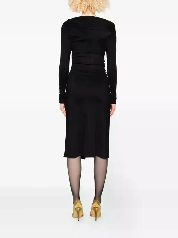 Elisabetta Franchi Side-button Draped Dress