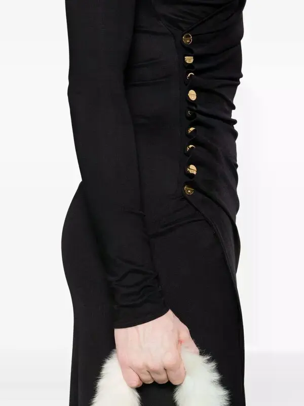 Elisabetta Franchi Side-button Draped Dress