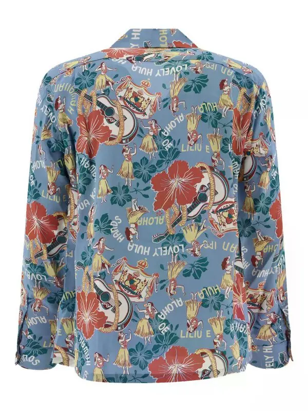 SUN SURF Dancer-print Shirt