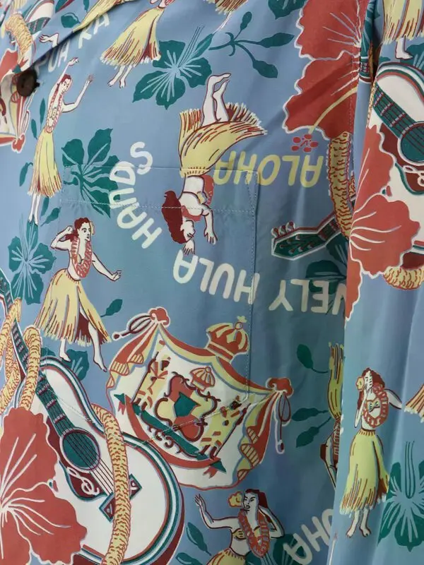 SUN SURF Dancer-print Shirt